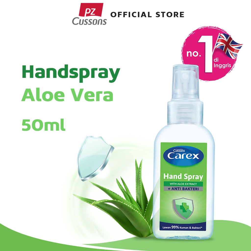 Jual Carex Antibacterial Hand Spray Aloe Vera - Antibakteri 50ml ...