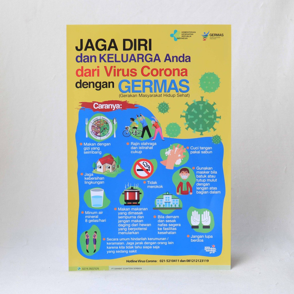Jual Poster Waspada Corona 1, Poster Waspada Corona versi Germas ...