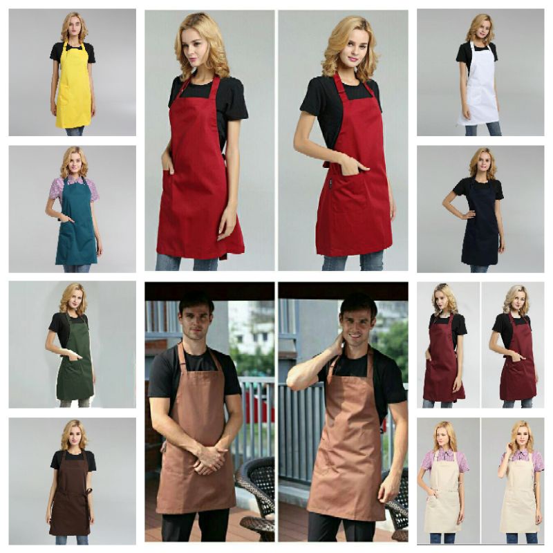 Jual Plain Apron Apron Polos Apron Celemek Barista Cafe Chef Waiters ...
