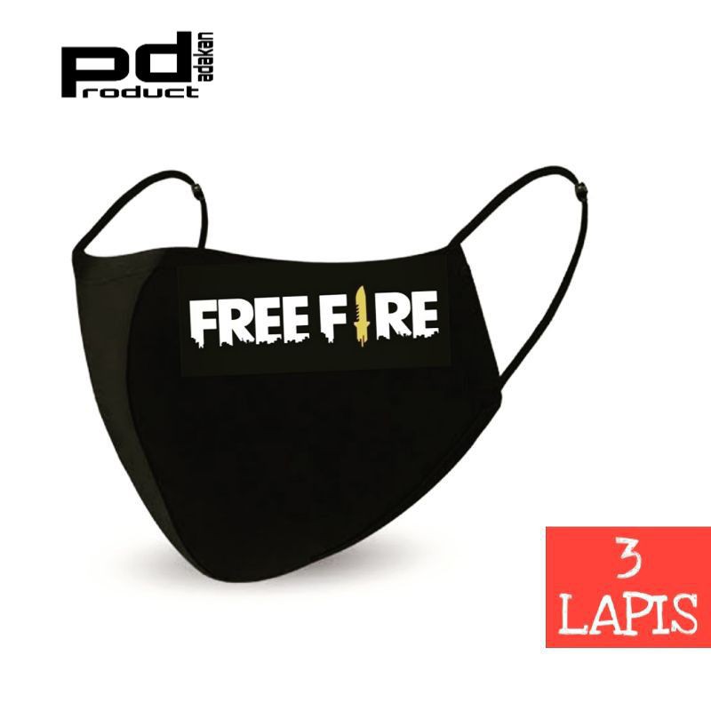 Jual Masker Kain FREE FIRE/FF 3 Lapis Masker Kain 3 Lapis Masker 3 Ply ...