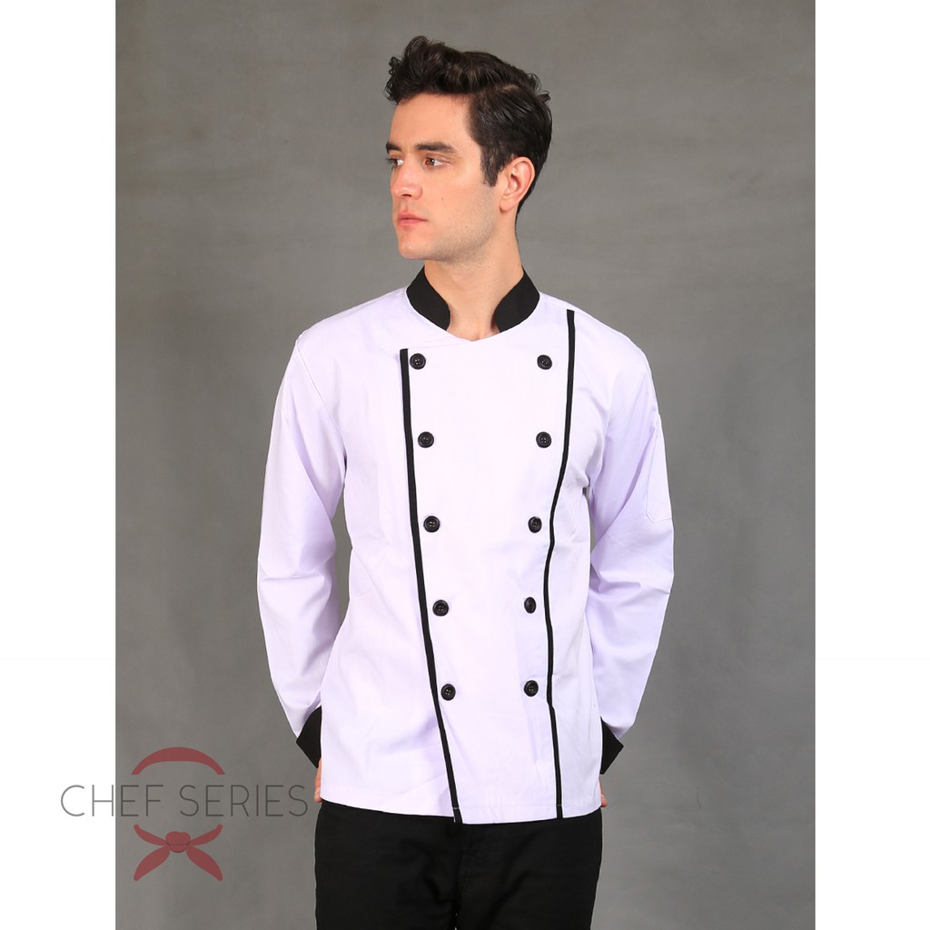 Jual Chef Series Executive Tangan Panjang Baju Koki - Putih | Shopee ...