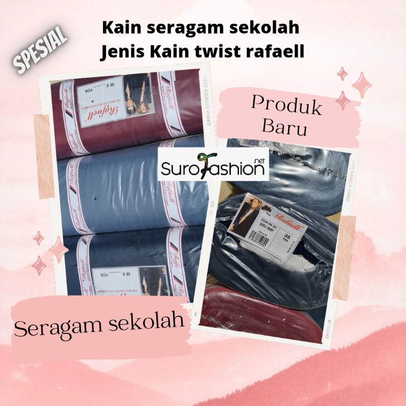 Jual KAIN seragam sekolah bahan twist Rafael buat celana atau rok harga ...
