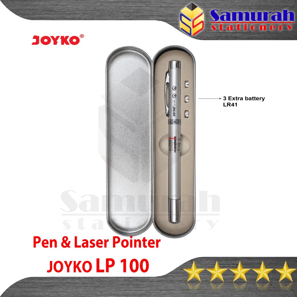Jual Pen + Stik Pointer LP 100 / LED Laser Pointer Joyko LP-100 ( 4 in 1 ) | Shopee Indonesia