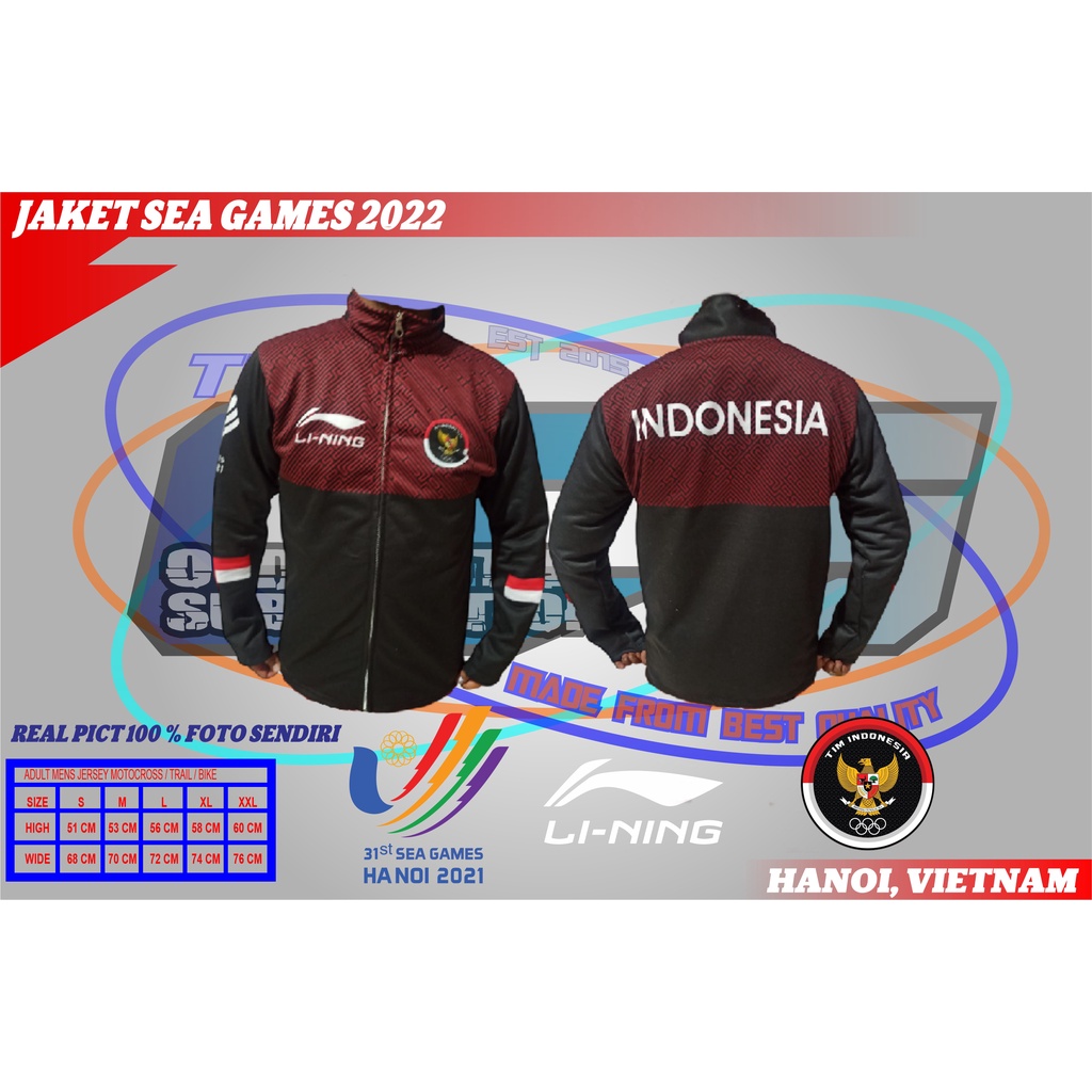 Jual JAKET ESPORT TEAM INDONESIA SEA GAMES CAMBODIA CUSTOM FREE NICK ...