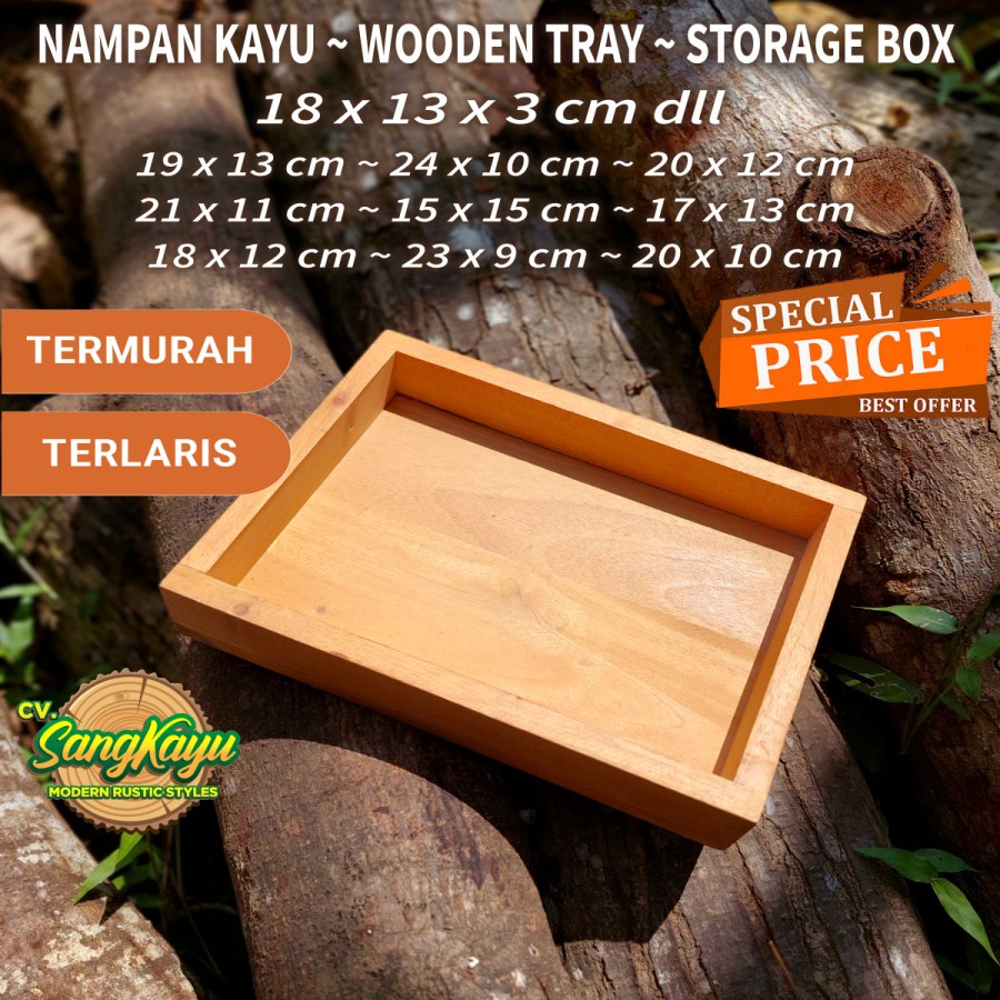 Jual SangKayu Wooden Storage Box 13x18x3 Kotak Seserahan Nampan ...