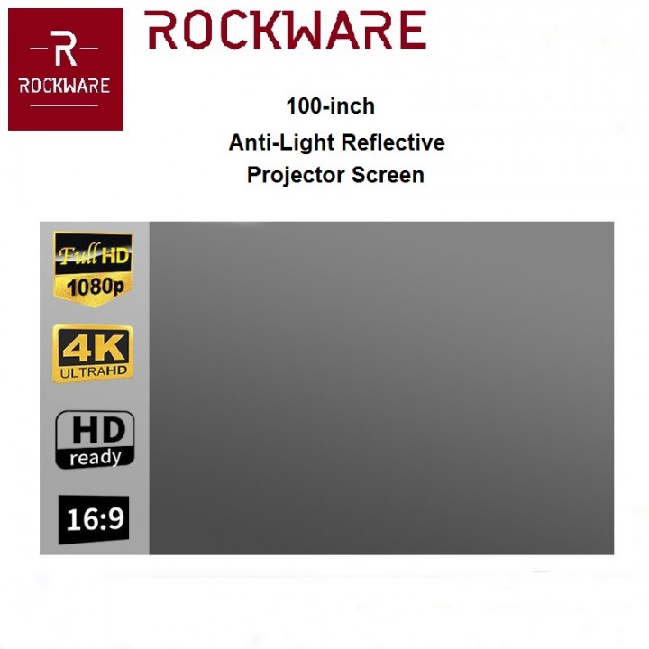 Jual VIA5864 - ROCKWARE 100-inch Anti-Light Reflective Projector Screen ...