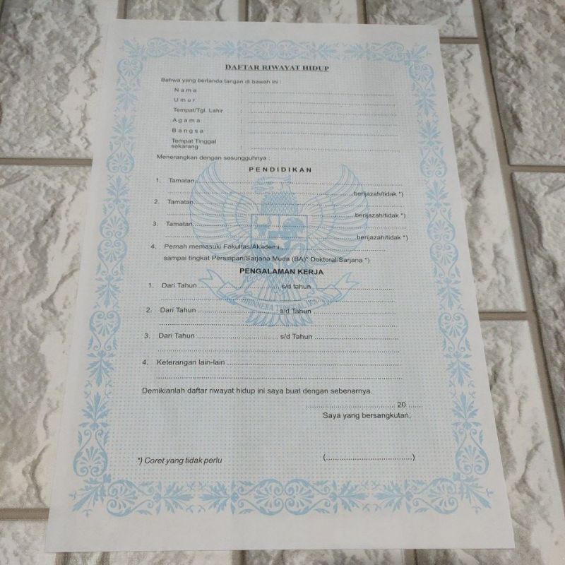 Jual Kertas Daftar Riwayat Hidup / DRH / Kertas DRH | Shopee Indonesia