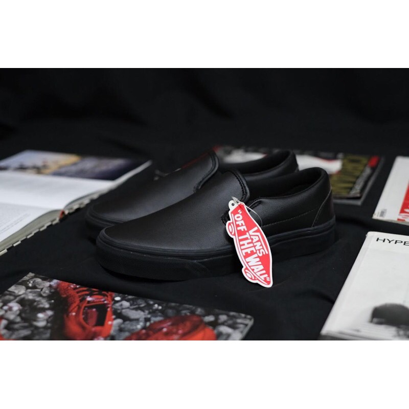 Jual Vans Slip On Classic Tumble Black Mono (sepatu vans original ...