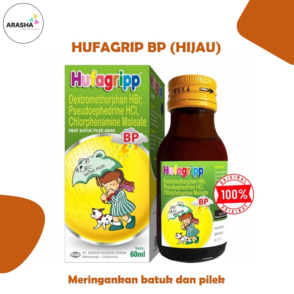 Jual HUFAGRIP BP BATUK PILEK SIRUP 60 ML Obat Batuk Pilek Anak/Hidung ...