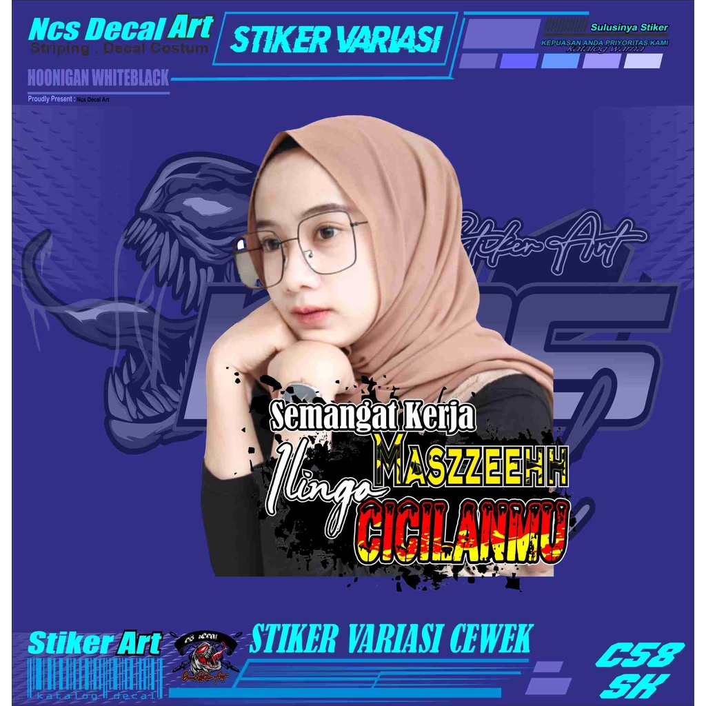 Jual stiker mobil decal gambar cewek keren stiker cewek variasi motor ...