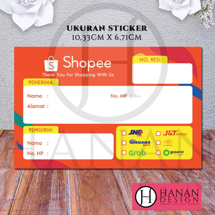 Jual Stiker Label Pengiriman Paket Olshop Online Shop Custom - Motif ...