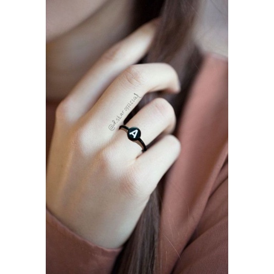 Jual cincin huruf inisial nama tali korea premium initial alphabeth ...