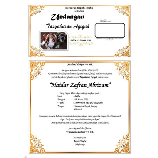 Jual Undangan 4 bulanan Undangan 7 bulanan walimatul hamli undangan ...