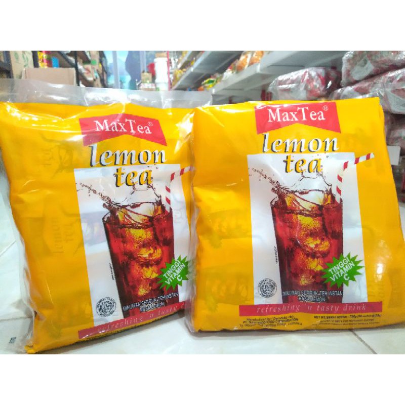 Jual Max Tea Lemon Tea enak, murah packing ori 750gr (30sct) | Shopee ...