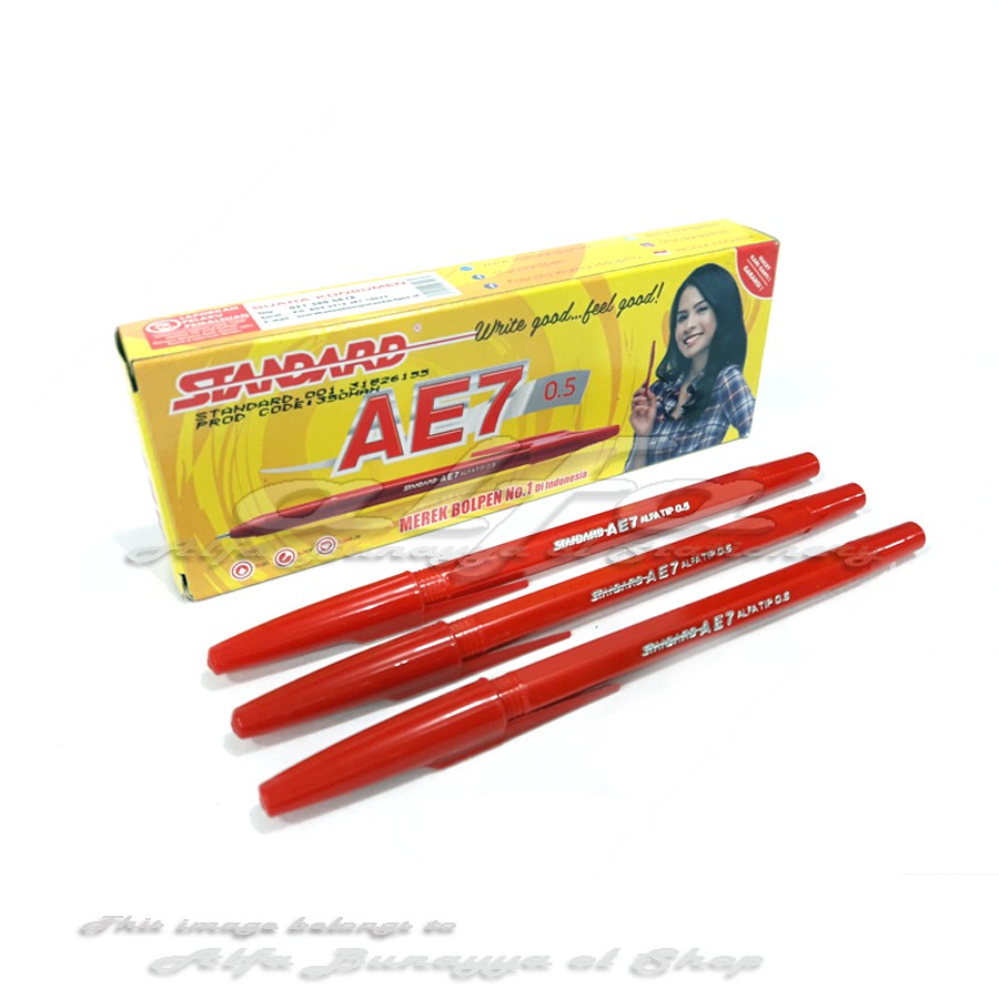 Jual STANDARD Pulpen AE7 (Pak Isi 12) - Ballpoint Pen - Pena | Shopee Indonesia