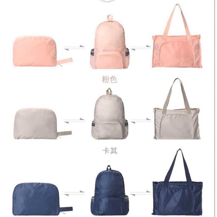 Jual TAS RANSEL LIPAT 3in1 ANTI AIR FOLDABLE SLING BAG BACKPACK ...