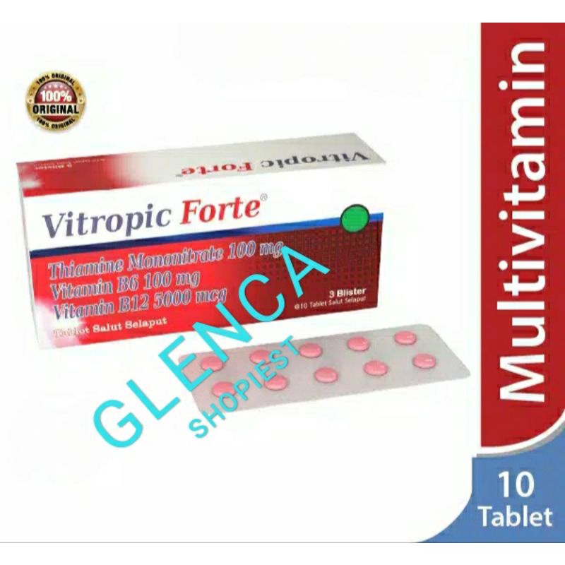Jual Vitropic Forte Per Box isi 3 Strips @ 10 Tablet Salut / Vitamin B ...