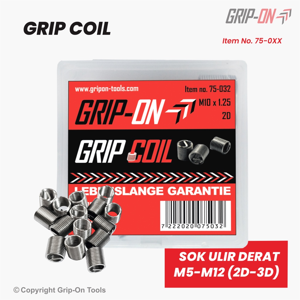 Jual Grip-On Grip Coil Recoil M5 M6 M7 M8 M10 M12 M14 2D 3D Untuk Baut ...