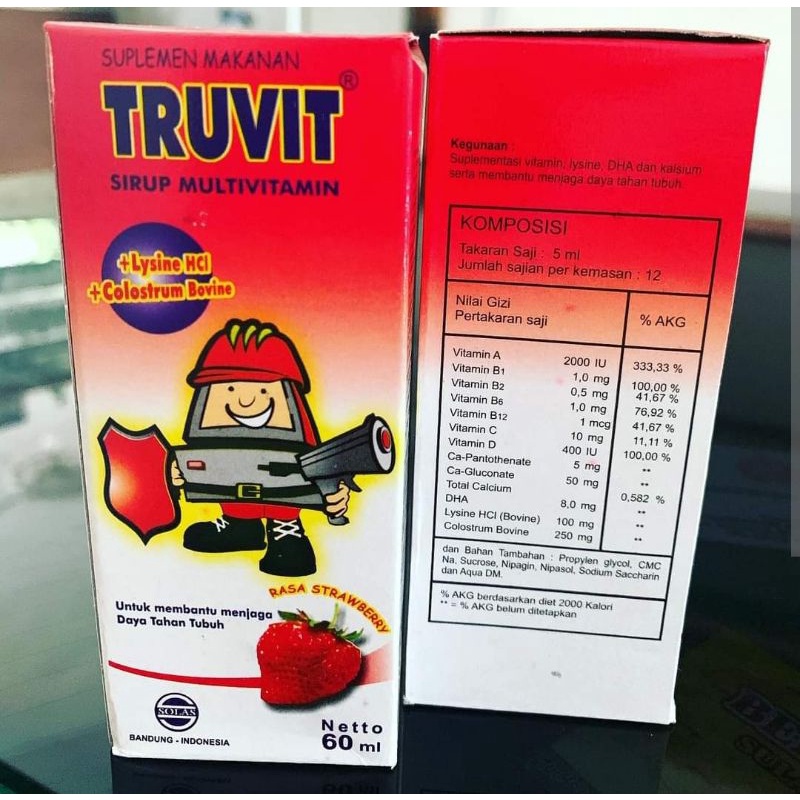 Jual Truvit Sirup 60 ml Multivitamin Anak penguat Imun otak cerdas ...
