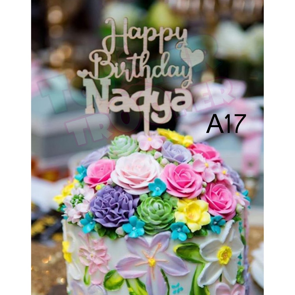 Jual CUSTOM WOOD Cake Topper Nama & Angka | Shopee Indonesia