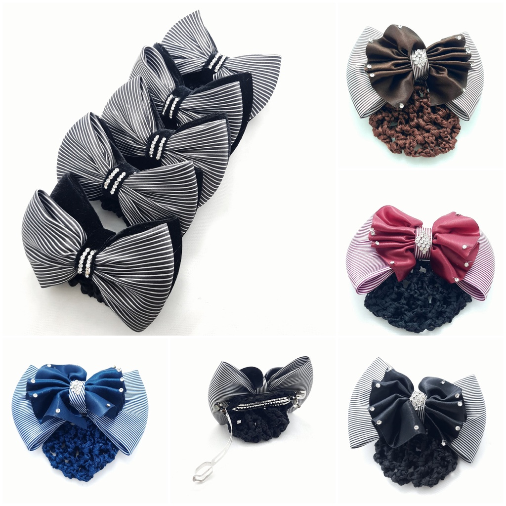 Jual Harnet Pita Jepit Hairnet Cepol Rambut Hair Net Jepitan Pramugari ...