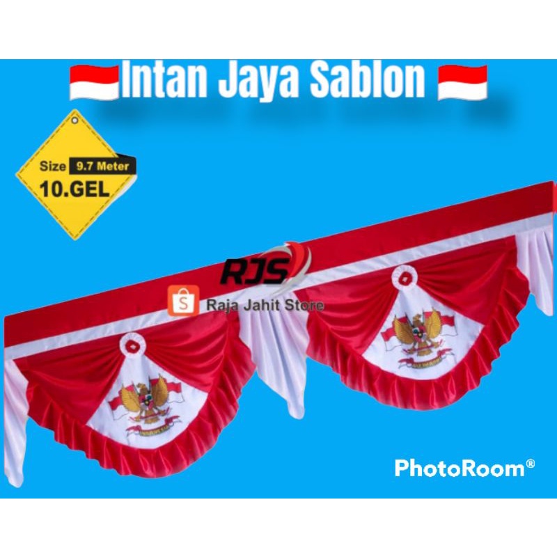 Jual Bendera Background Rempel Garuda Merah Putih 10 Gelombang ...