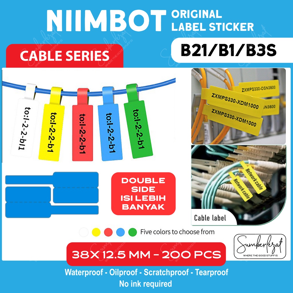 Jual Thermal Cable Label Sticker Niimbot B21 B1 B3S Refill Label - Kabel | Shopee Indonesia