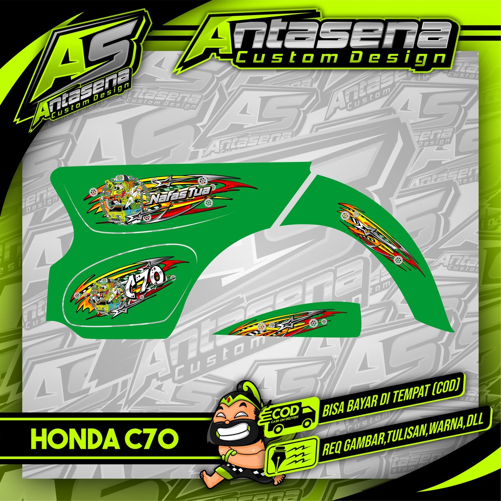 Jual Striping C70 Racing Herex Stiker Motor Variasi Honda C70/Ulung/Olong Sticker Decal Custom 7 ...