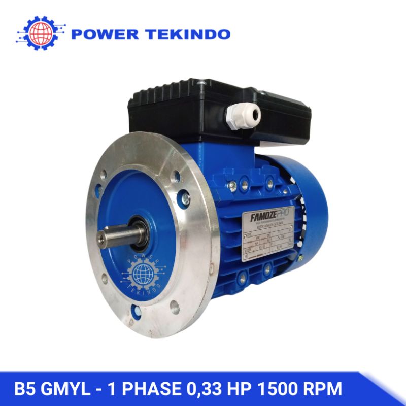 Jual Famoze Pro Dinamo B5 1 Phase 0,33 HP 1400 RPM Flange GMYL Penggerak Mesin Gearbox NMRV Dll ...