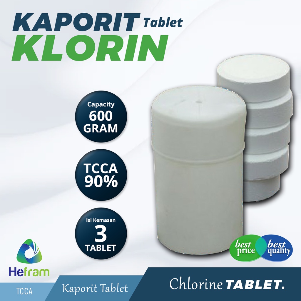 Jual KAPORIT TABLET KLORIN CHLORINE TABLET 3 KEPING 600 GR | Shopee ...