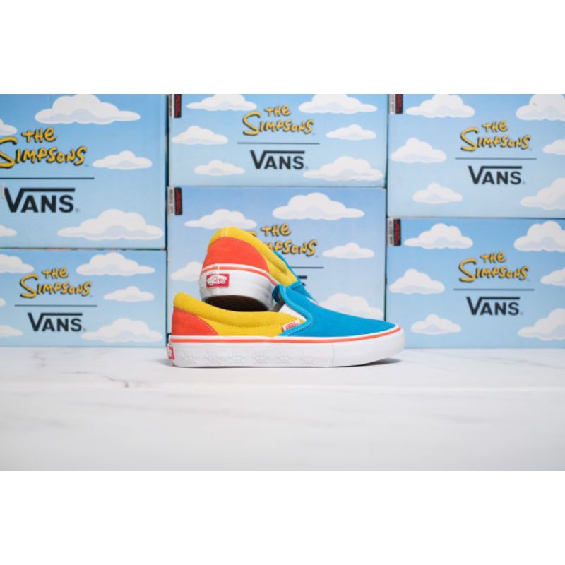 Jual Vans Slip On The Simpsons Blue Yellow | Shopee Indonesia