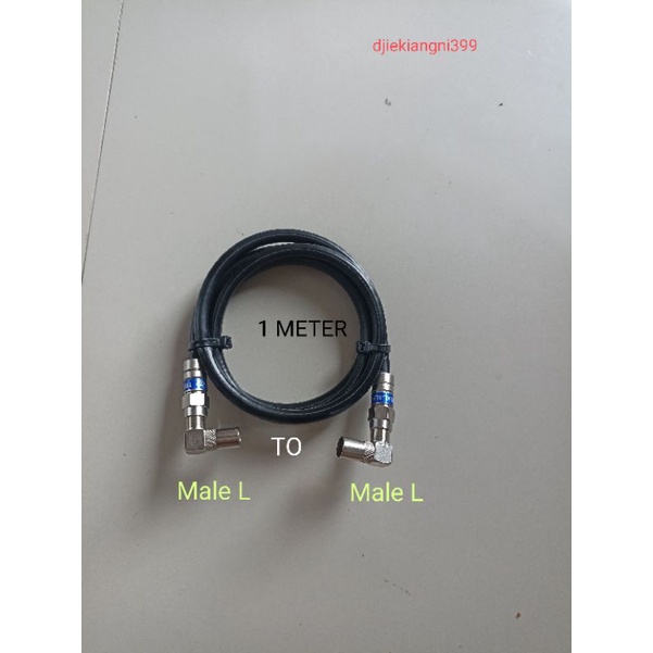 Jual Kabel antena tv rg 6+jack connector compression pvc 1 Meter Male L TO Male L jack Besi ...