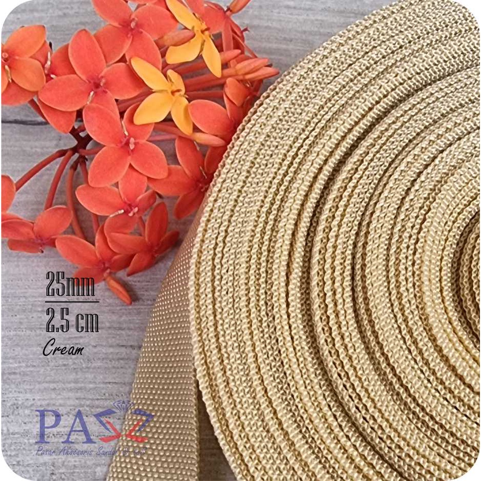 Jual Tali Webbing Pelipit / Bisban / PCR 2,5 cm 36 Yard/rol | Shopee ...