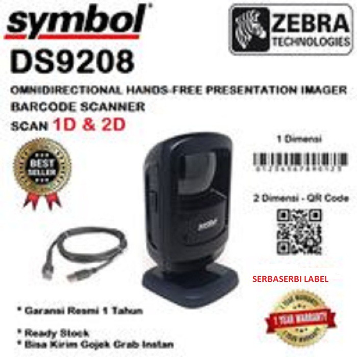 Jual ZEBRA DS-9208 2D Barcode Scanner OMNI Motorola Symbol DS9208 2Dimensi | Shopee Indonesia