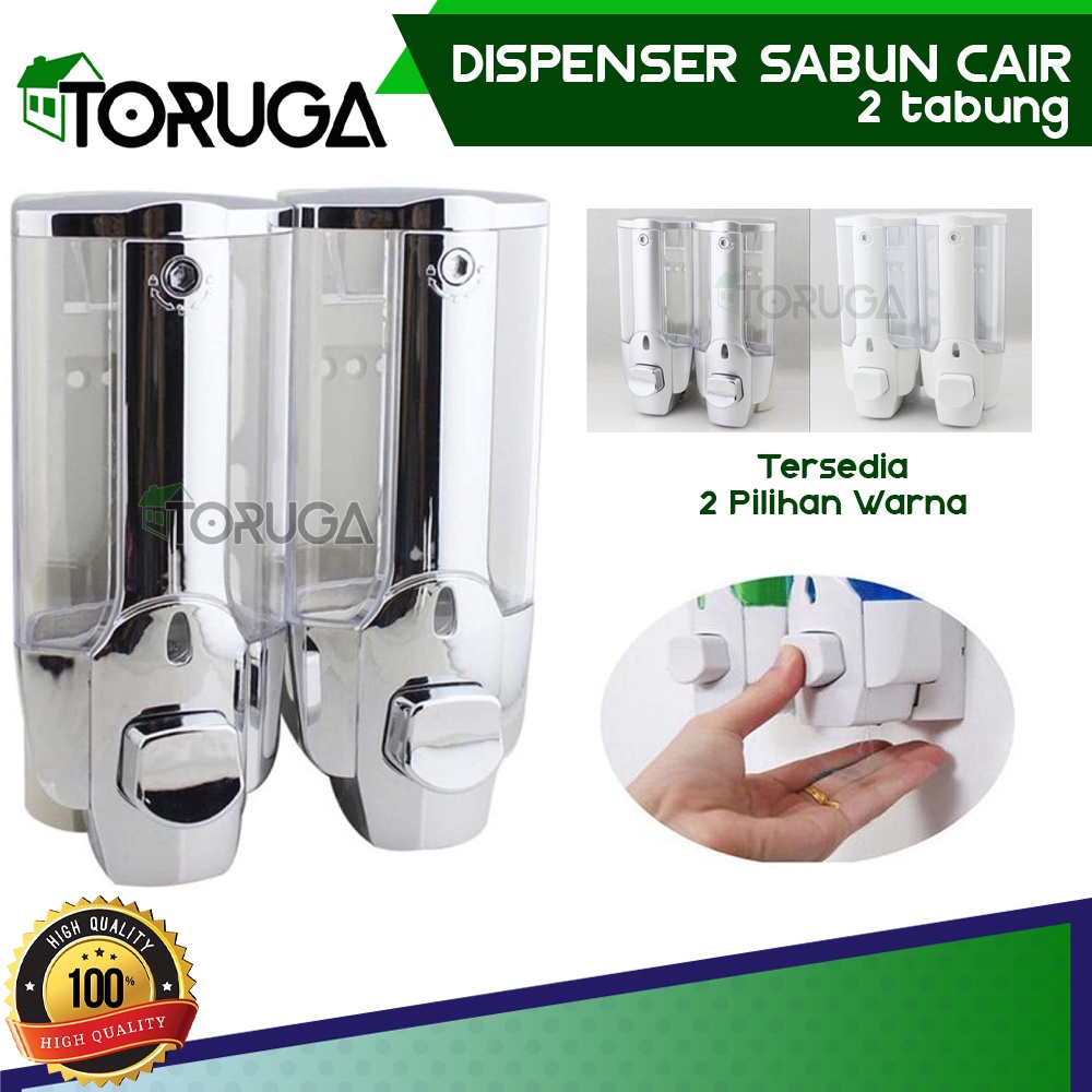 Jual Dispenser Sabun Cair dan Shampo 2 Tabung Touch Soap Dispenser ...
