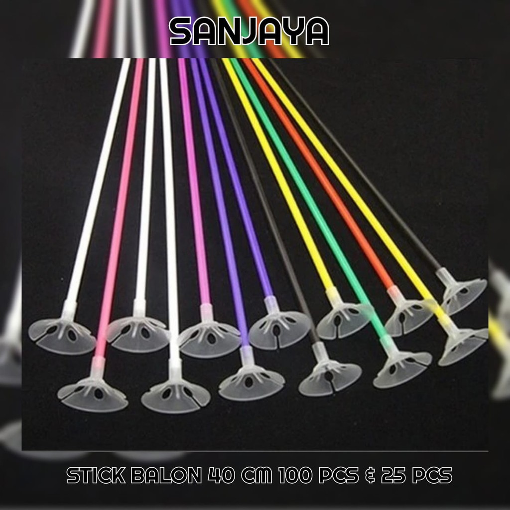 Jual [100 Pcs] Stick Balon + Cup / Stik Balon / Tangkai Pegangan Balon ...