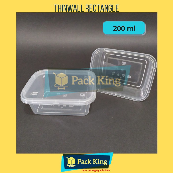 Jual Thinwall DM 200ml Kotak Snack Rectangle (25pcs) | Shopee Indonesia
