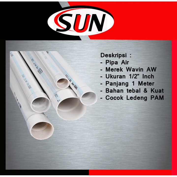 Jual Pipa Pvc 1/2 Inch Wavin Aw 1 Meter | Shopee Indonesia