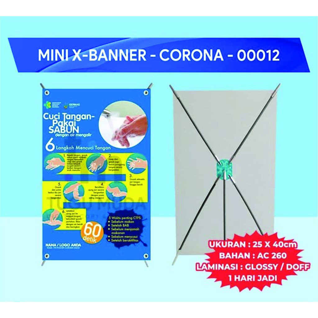 Jual Cetak Mini Banner/Mini X-Banner IVORY 260gr+Laminasi-CARA CUCI ...