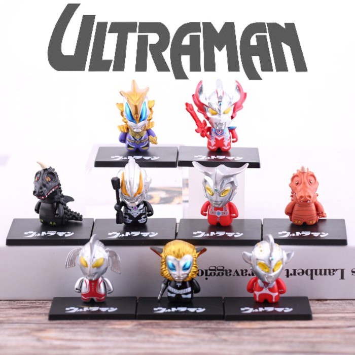 Jual ACTION FIGURE ULTRAMAN MINI NEW SERIES SET 9 PC TOPPER CAKE MAINAN ...