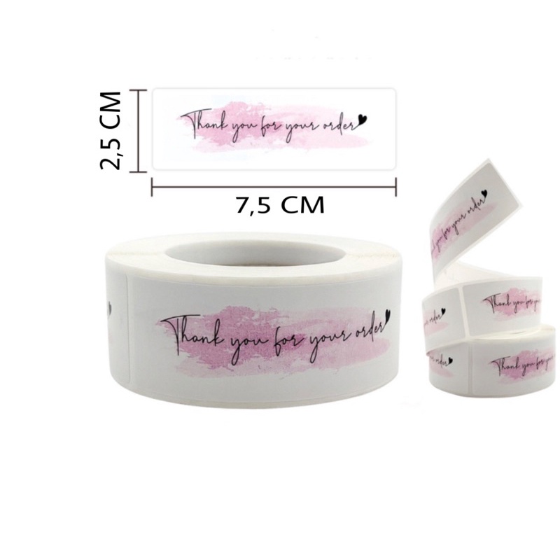 Jual [ BUKAN 1 ROLL!!!! ] Sticker Thankyou / Stiker Thankyou Persegi ...