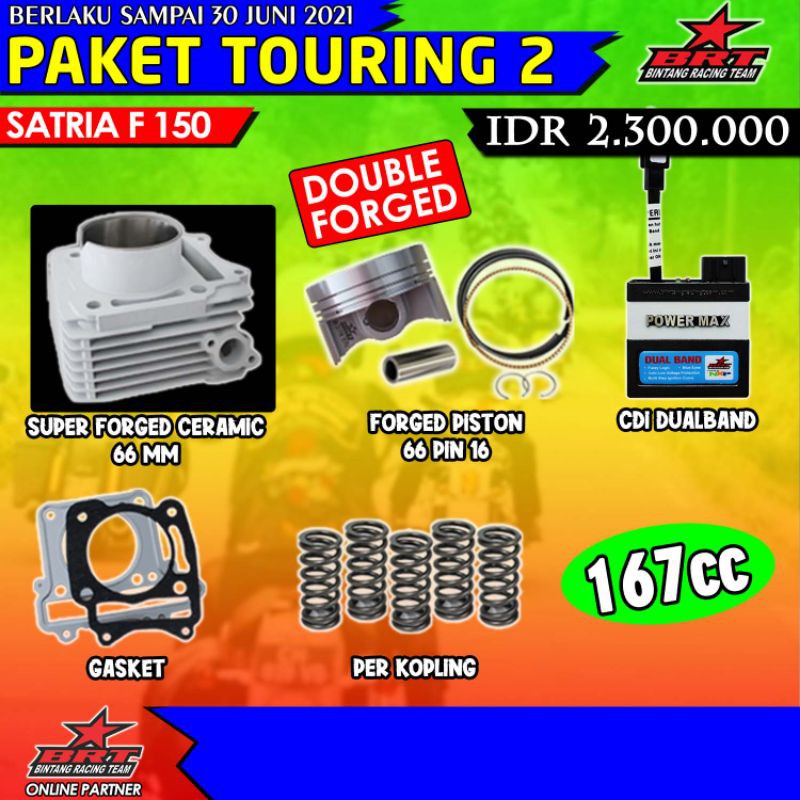 Jual Paket Touring BRT Satria F 150 Blok ceramic 66mm | Shopee Indonesia