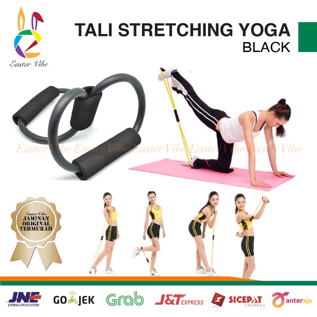Jual TALI STRETCHING YOGA BAND POWER RESISTANCE - BLACK | Shopee Indonesia