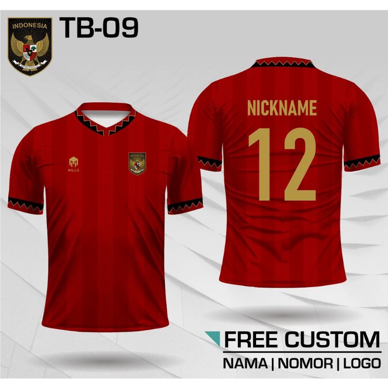 Jual BAJU JERSEY TIMNAS INDONESIA MILLS HITAM MERAH TERBARU 2022 2023 ...