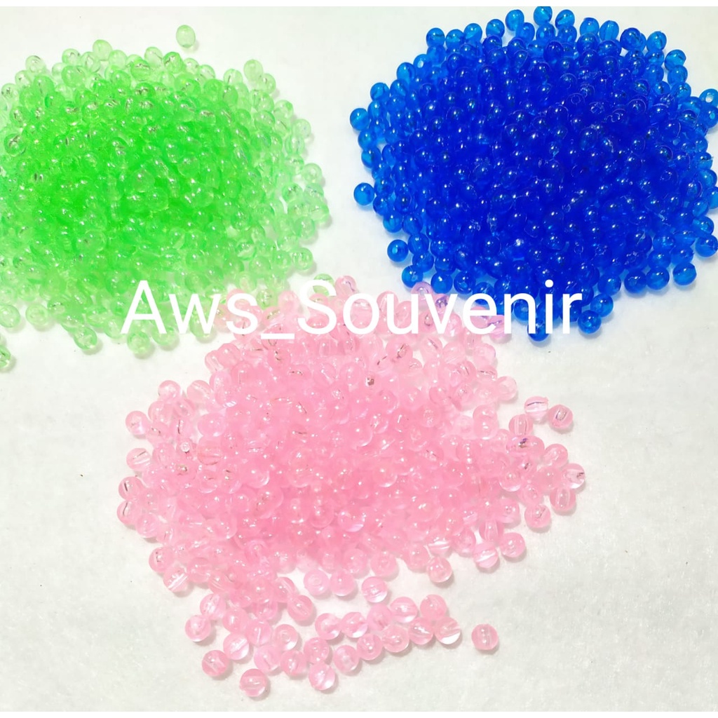 Jual Manik Kaca, Manik Plastik Transparan 6mm Bulat Polos | Shopee ...