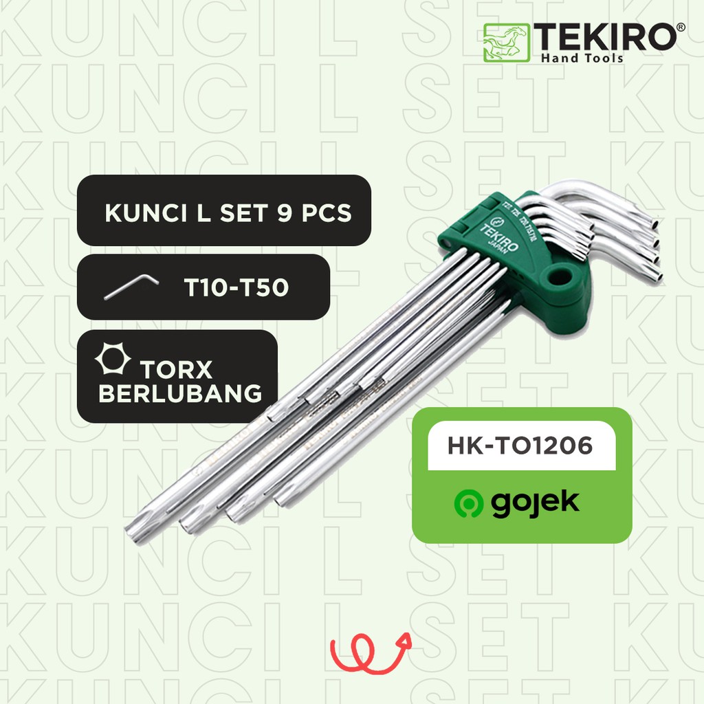 Jual TEKIRO KUNCI L SET TAMPER TORX 9 PCS (LUBANG) / TAMPER TORX KEY LONG | Shopee Indonesia
