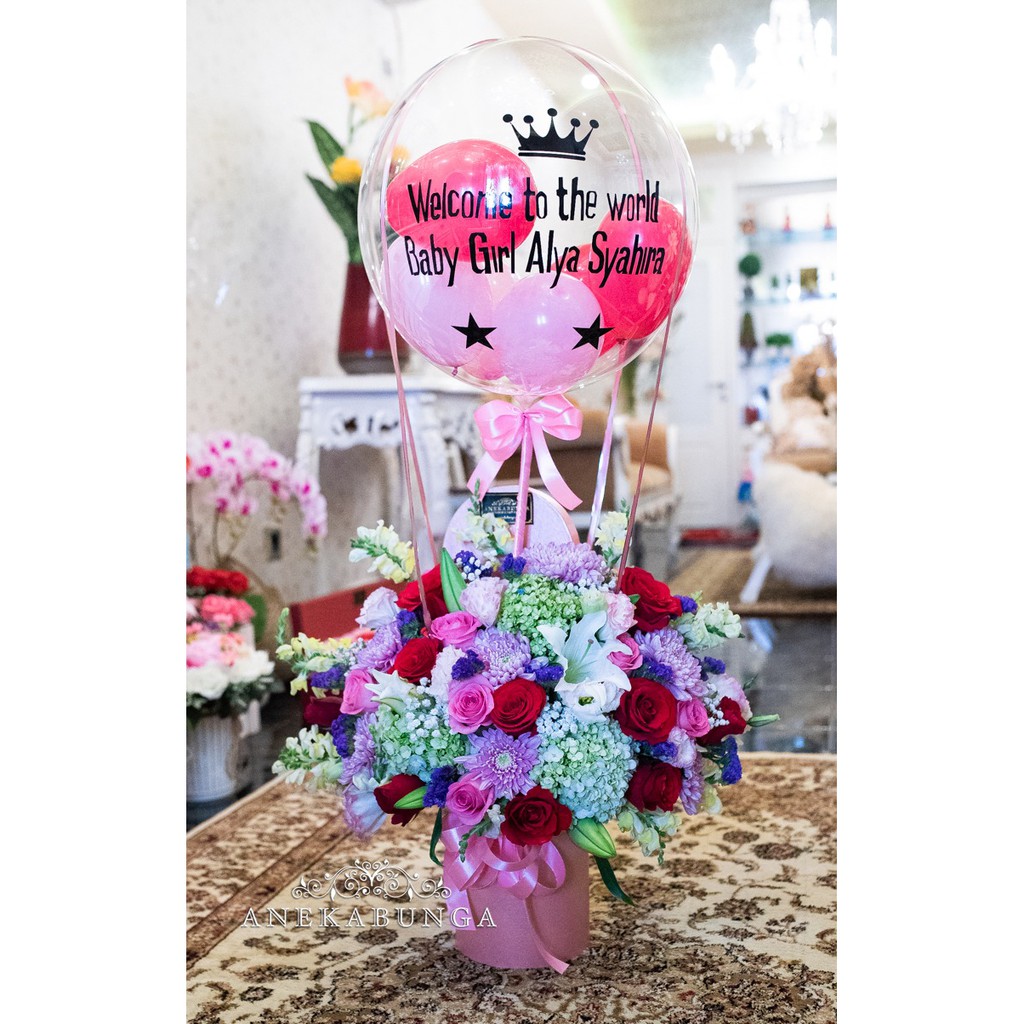 Jual Balon Bunga Asli Baby Born Baloon Kelahiran Bayi Rangkaian Fresh ...