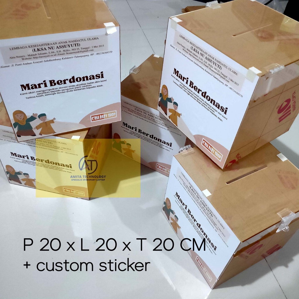 Jual Kotak Amal Tip Infaq Box Undian Acrylic Celengan Uang Tabungan ...