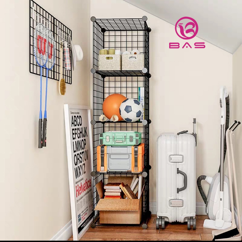 Jual BAS Rak buku besi rak serbaguna rak toys storage box lemari susun ...
