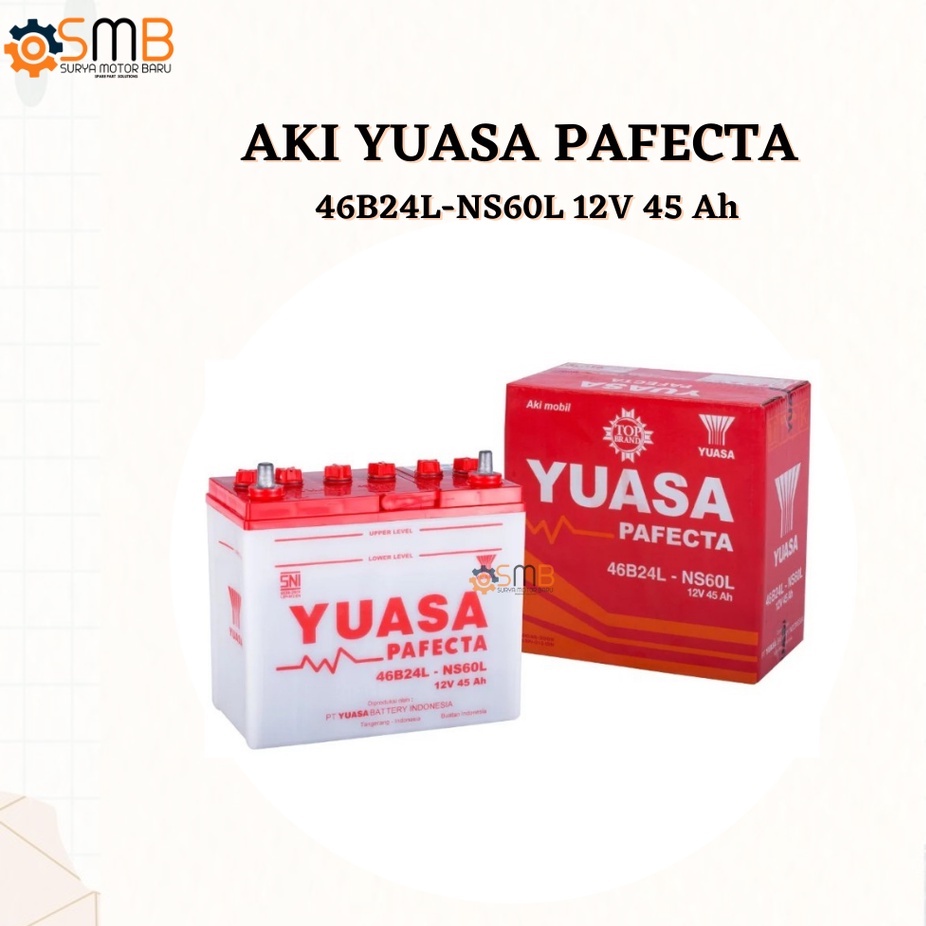 Jual AKI BASAH YUASA (46B24L) (46B24R) NS60 KIRI/KANAN 12V 45Ah Pafecta | Shopee Indonesia